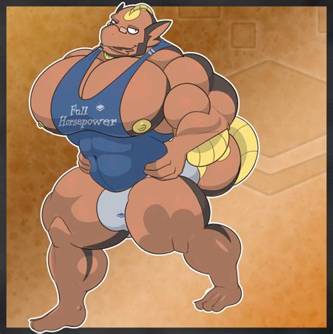 Rule 34 Abs Anthro Athletic Wear Biceps Big Muscles Bottomwear Brown