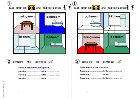 Find Your Partner Room In A House English Esl Worksheets Pdf And Doc
