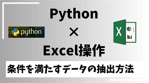 【python×excel操作】条件を満たすデータの抽出方法 システムエンジニアの備忘録