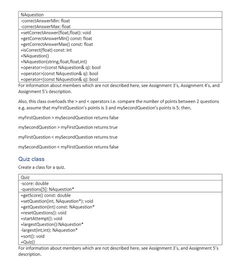 Solved Question Class Create A Class For A Question Chegg