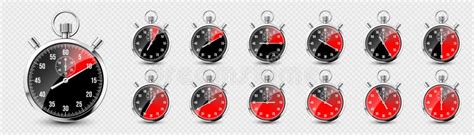 Realistic Classic Stopwatch Shiny Metal Chronometer Time Counter With
