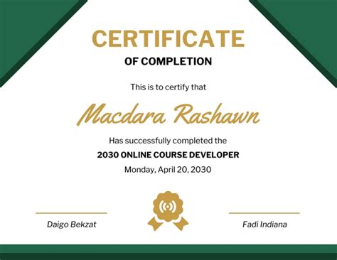 Templates For Certificate Of Completion