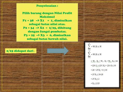 ppt tugas uas logika and algoritma knapsack problem metode greedy