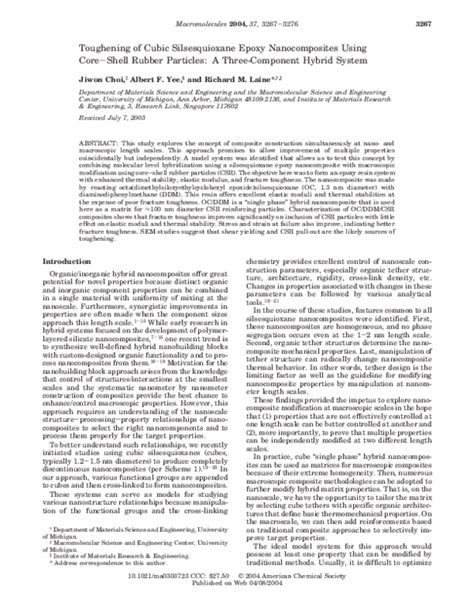 Pdf Toughening Of Cubic Silsesquioxane Epoxy Nanocomposites Using