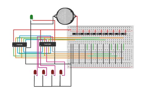 Circuit Design 4 Bit Adder Subtractor Tinkercad
