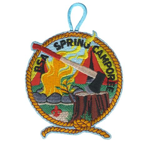 Spring Camporee Activity Embroidered Patch Tree Stump With Axe Design