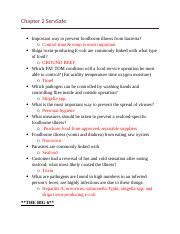 ServSafe Notes Docx Chapter 2 ServSafe Important Way To Prevent