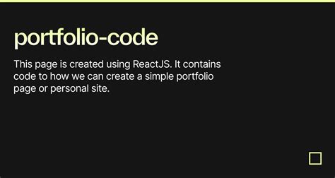 Portfolio Code Codesandbox