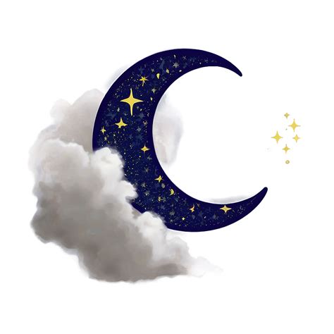Download Crescent Moon With Clouds Png Kdh