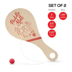 Pick A Toy Wooden Paddle Ball With String Set Of 2 With