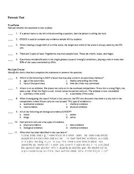 Forensic Science Test By Science Is The Next Frontier TPT