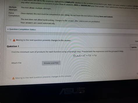 Solved Find The Minimum Sum Of Products For Each Function