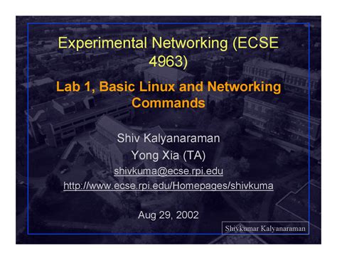 basic linux and networking commands lab 1 ecse 4963 docsity