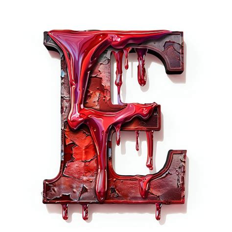 Premium Photo E Alphabet Horror Scary In Red
