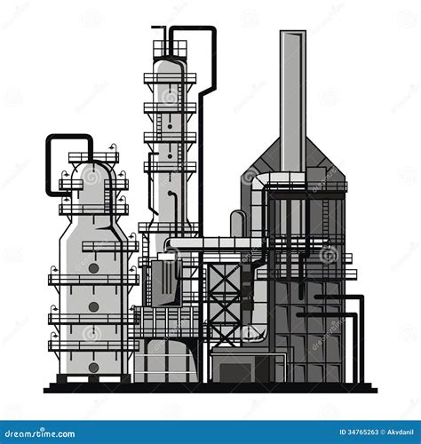 Refining Stock Vector Illustration Of Energy Plant 34765263