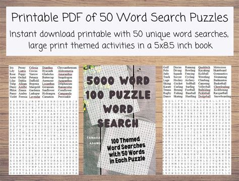 Printable Pdf Of 50 Word Search Puzzles With 5000 Unique Words To Find