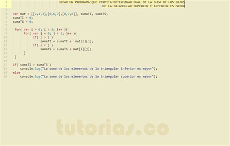Arrays Javascript Suma Mayor Entre Triangulares De Matriz