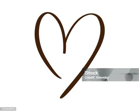 캘리그래피 사랑 심장 로고 기호 벡터 낭만적 인 일러스트 심볼 가입 열정과 결혼식 서예 디자인 발렌타인 데이의 플랫 요소 티셔츠 카드 초대장을위한 템플릿 결혼식에 대한 스톡