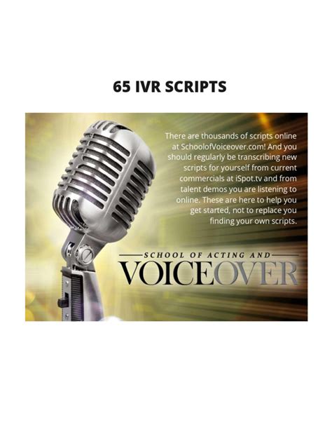 65 Ivr Scripts School Of Voiceover 1 Pdf Banks Health Care 65 Ivr Scripts School Of Voiceover 1 Pdf Banks Health Care