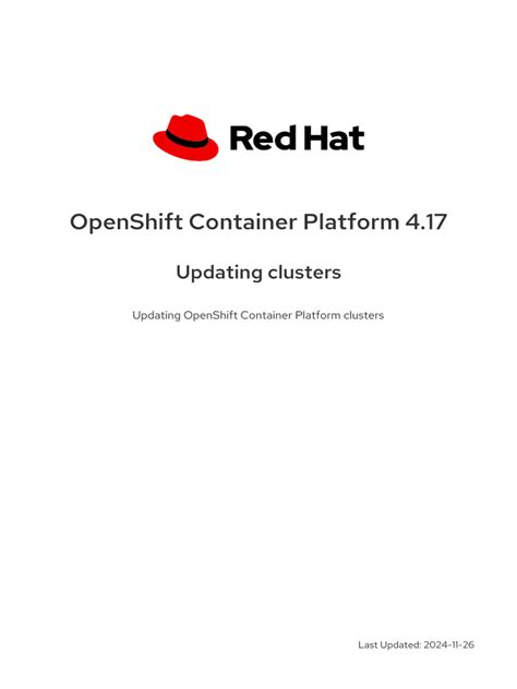 Openshift Container Platform 417 Updating Clusters Pdf Computer Cluster Creative Commons