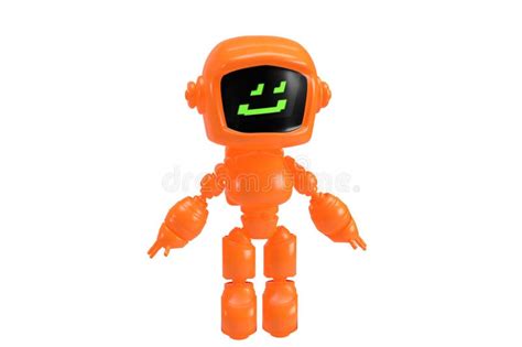 3d Illustration Orange Robot Stock Illustration Illustration Of Machinery Android 271683016