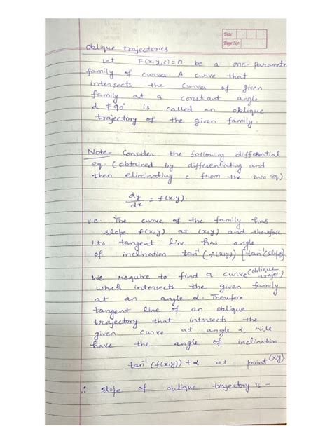 Notes 3 Oblique Trajectory Pdf