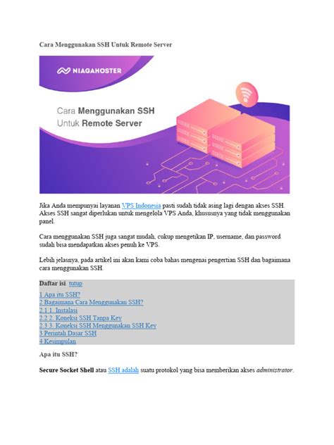 cara menggunakan ssh untuk remote server pdf