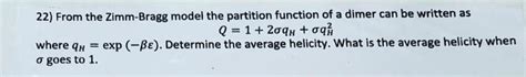 Solved 22 From The Zimm Bragg Model The Partition Function