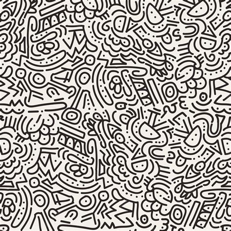 Premium Vector Abstract Doodle Pattern Design Template