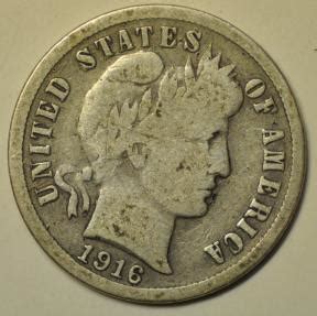 Usa Silver Dime 1916 S 10 Cents