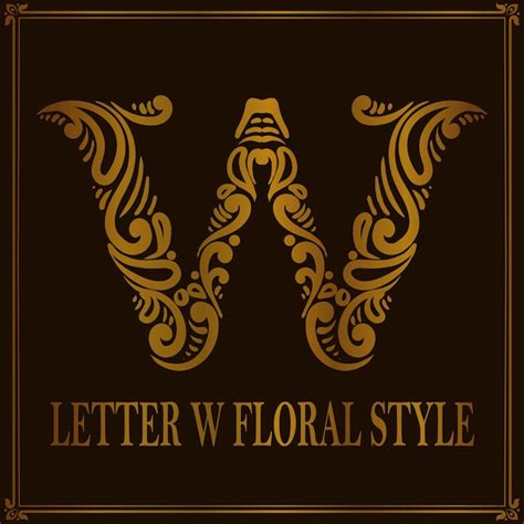 Premium Vector Vintage Letter W Floral Pattern Style