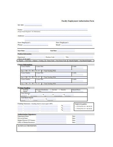 11 Employment Authorization Form Examples To Download