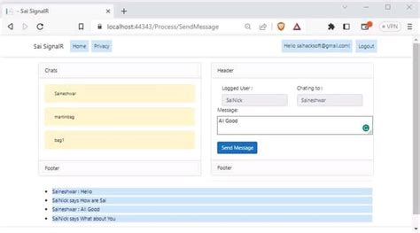 Aspnet Core Signalr Simple Chat Application If You See It Working