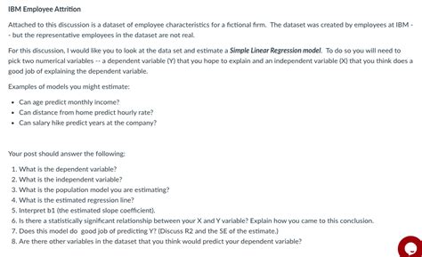 Solved Ibm Employee Attrition Attached To This Discussion Is