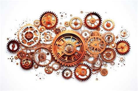 Premium Photo Steampunk Cogs Illustration Warm Tones