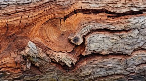 Intense Focus On The Intricate Texture Of A Decaying Tree Trunk Tree