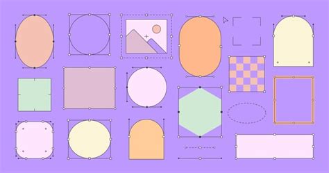 Premium Vector Vaporwave Geometric Frames Bezier Curve Set Designer Work Tools Illustration In