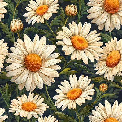 Premium Photo Daisy Flowers Seamless Patterns