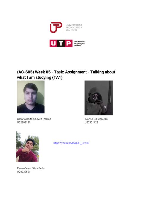 AC S Week Task Assignment Talking About What I Am Studying