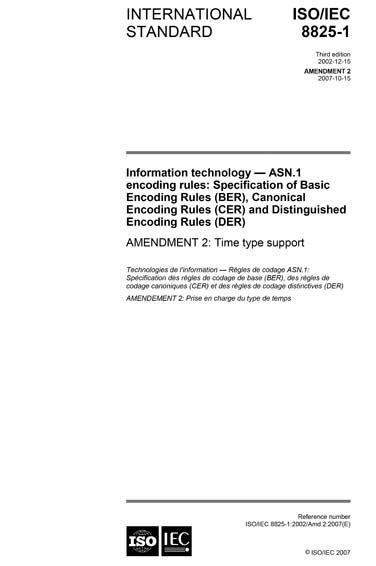 ISO IEC Amd Information Technology ASN Encoding Rules Specification Of Basic