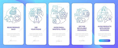 Onboarding Mobile App Screen With Blue Gradient For Sustainable Shopping Practices Vector Idea