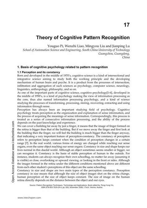 Pdf Theory Of Cognitive Pattern Recognition