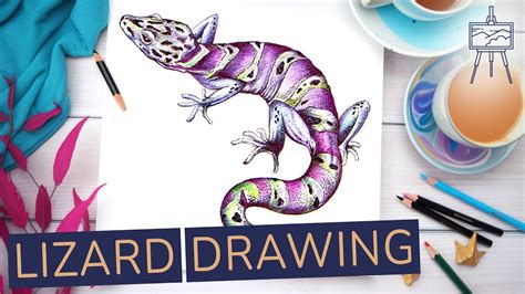 Colorful Lizards Drawings
