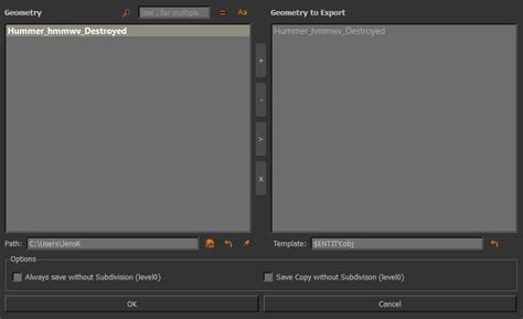 Export Object
