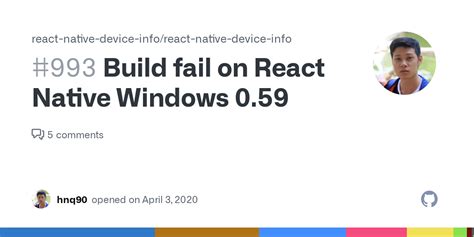 Build Fail On React Native Windows Issue React Native Device Info React Native