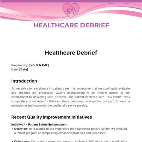 Free Healthcare Debrief Template To Edit Online