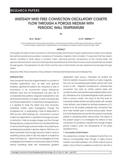Pdf Mhd Thermal Diffusion Natural Convection Flow Between Heated Inclined Plates In Porous Medium
