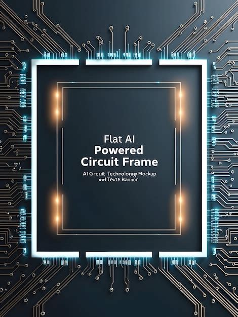 Flat Ai Powered Circuit Frame Concept As A Clean Border Frame Featuring Intricate Digital