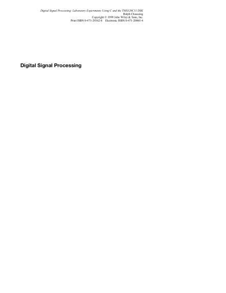 Digital Signal Processing Laboratory Experiments Using C Pdf Download Service Manual Repair