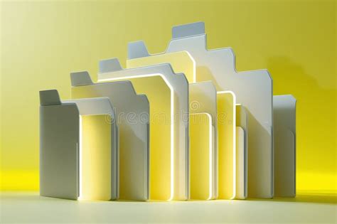 Yellow Files And Folders Data Storage And Protection Concept Illustration Stock Illustration